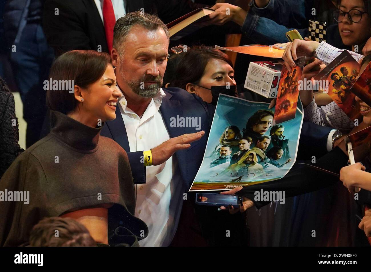 American actress Zendaya smiles at fans wanting her autograph she ...