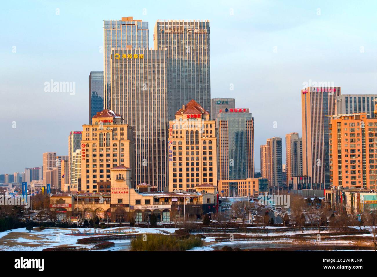QINGDAO, CHINA - FEBRUARY 6, 2024 - The scenery after snow falls in the ...