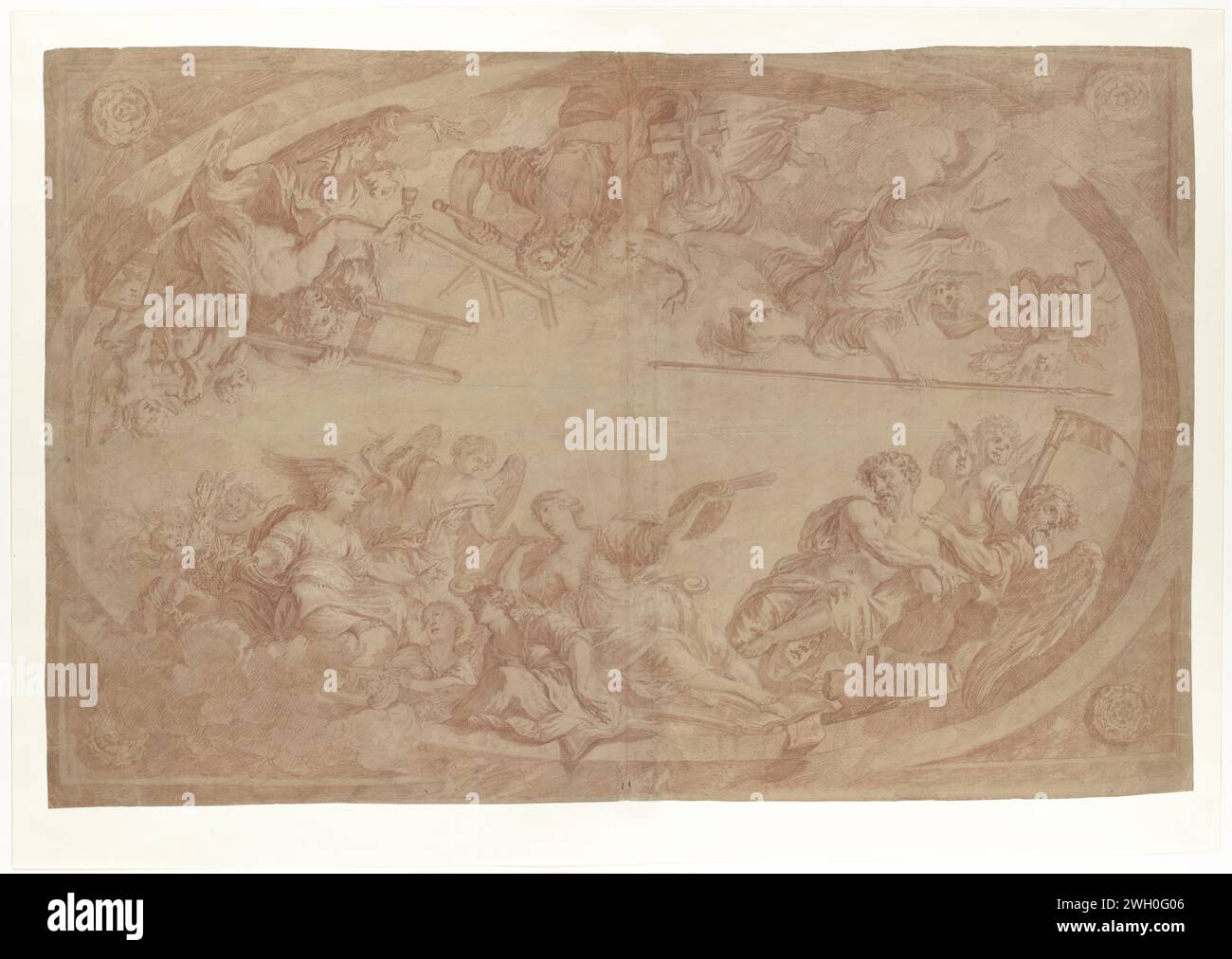 Allegory of the separation of the artists from St. Lucasgilde, Mattheus ...
