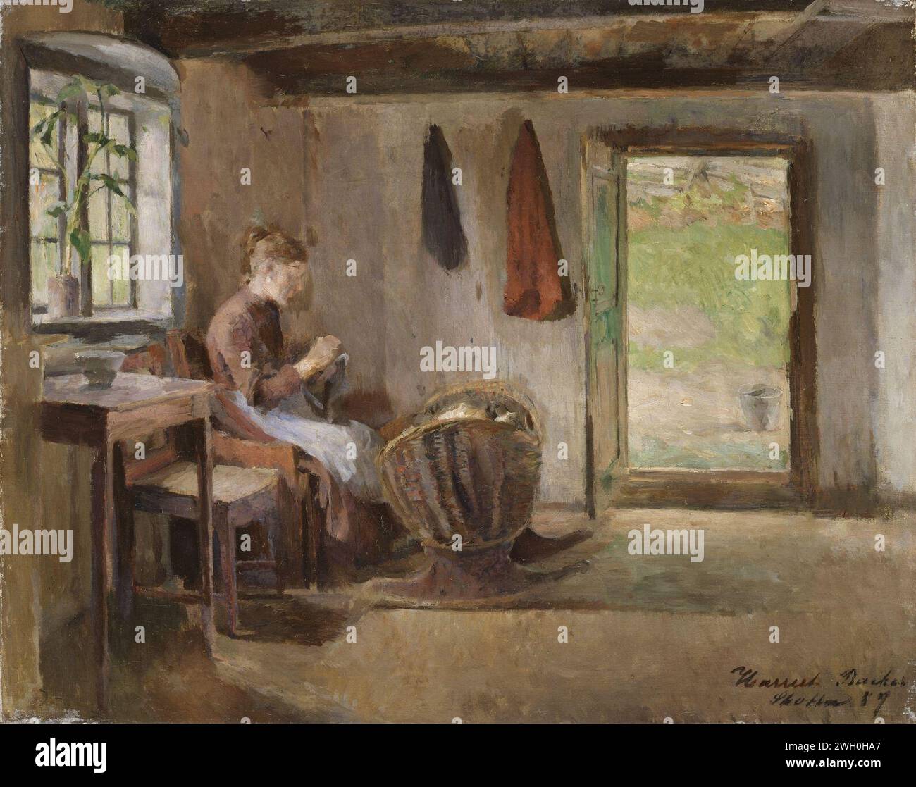 Harriet Backer - Farm Interior, Skotta in Bærum Stock Photo - Alamy