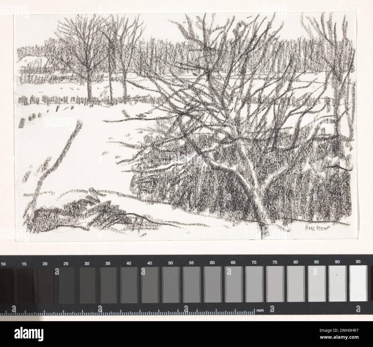 Landscape with trees without leaf, 1939 - 2009 drawing paper ...