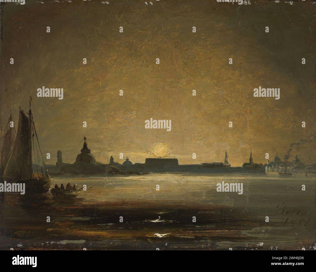 Peder Balke - Dresden in Moonlight Stock Photo - Alamy