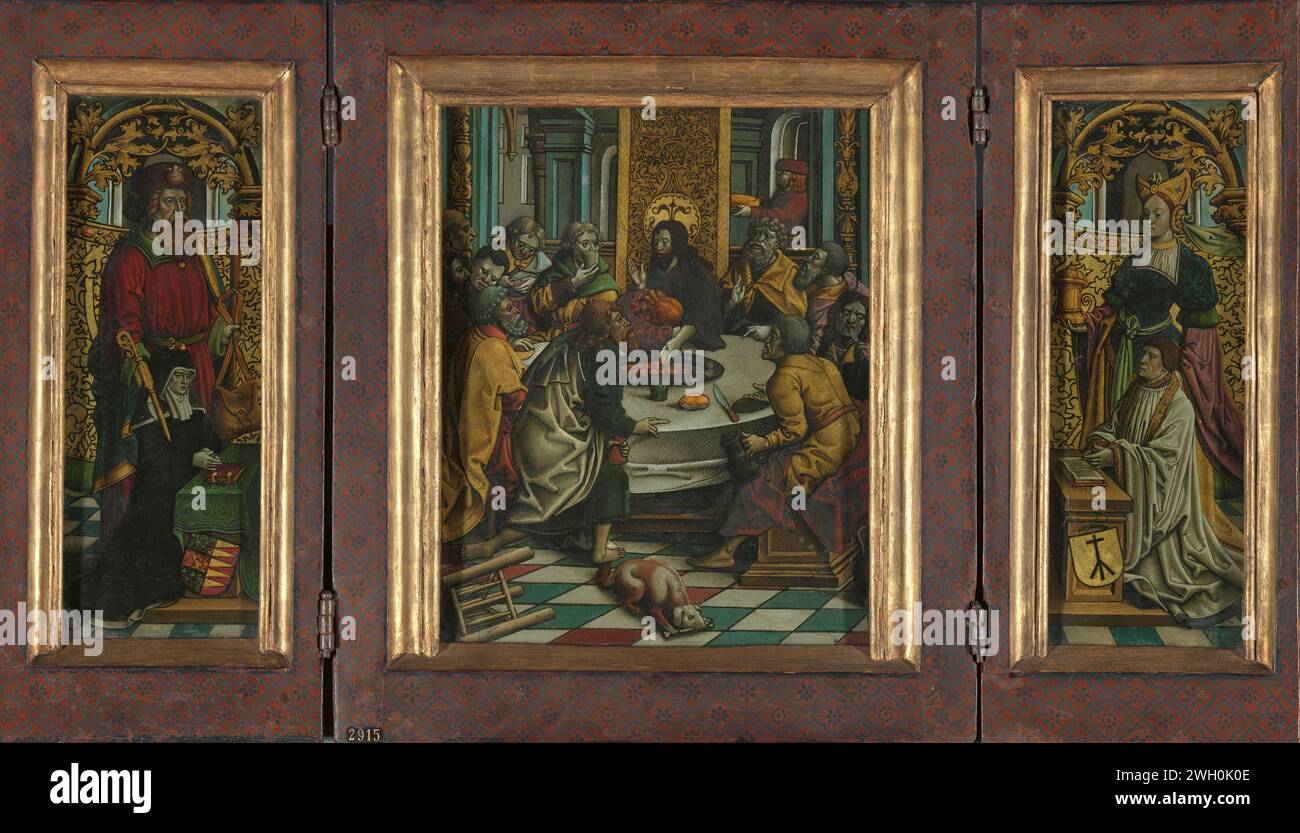 Triptych with the Last Supper and Donors, Jacob Cornelisz van Oostsanen (circle of), c. 1525 - c ...