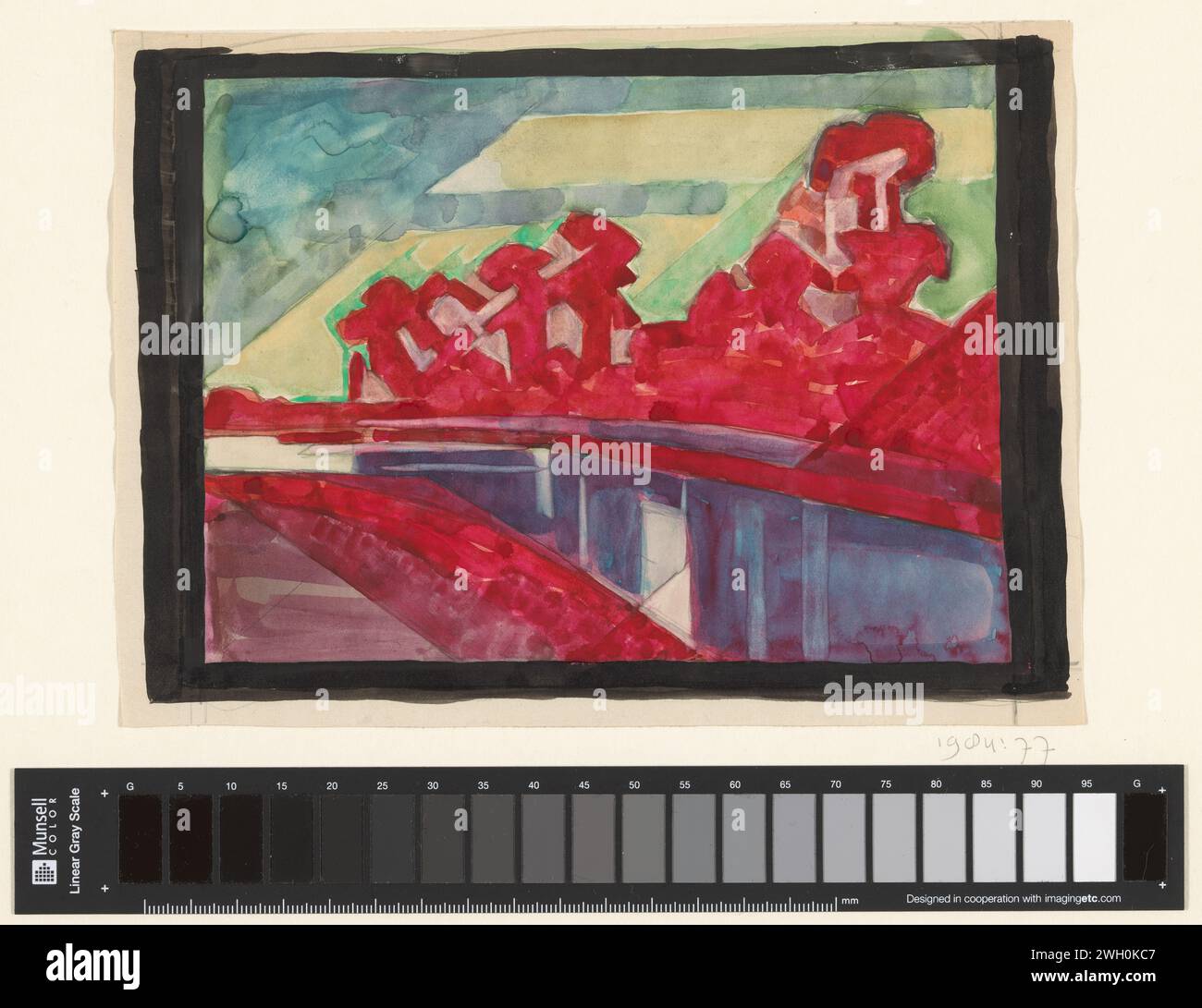 Landscape with trees along a canal, Reijer Stolk, 1906 - 1945 drawing ...