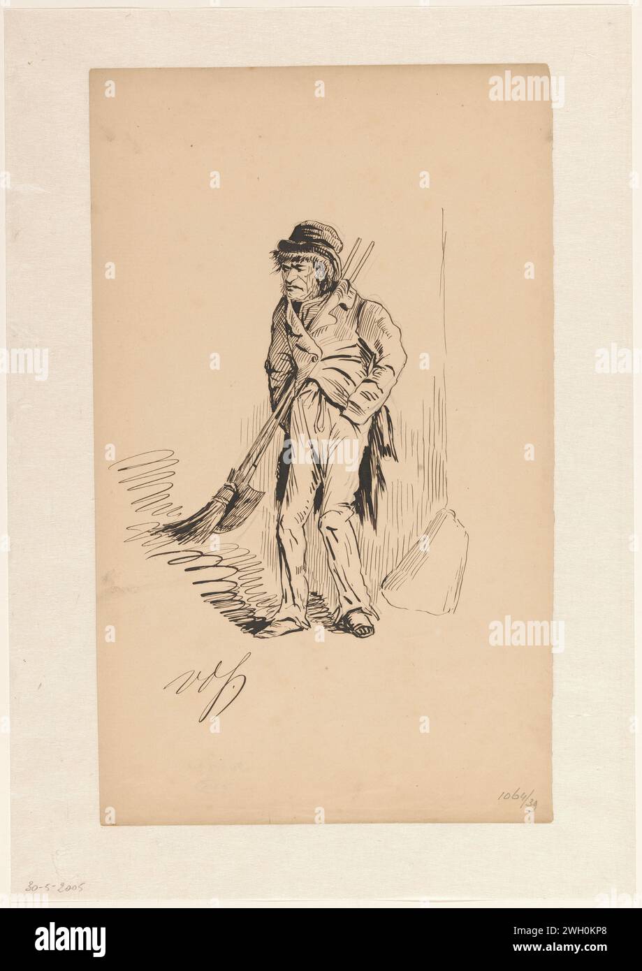 Straatveger Monogrammist Vdg C 1800 C 1900 Drawing Paper Ink Pencil Pen Garbage