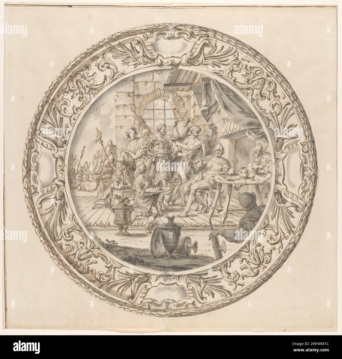 Dish with the history of Manius Curius dentatus, donymous c. 1700 ...