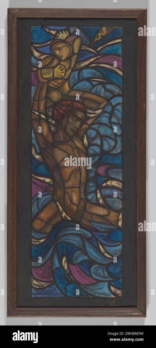 Design for Raam in the Amsterdams Lyceum, 1927 drawing cardboard. chalk ...