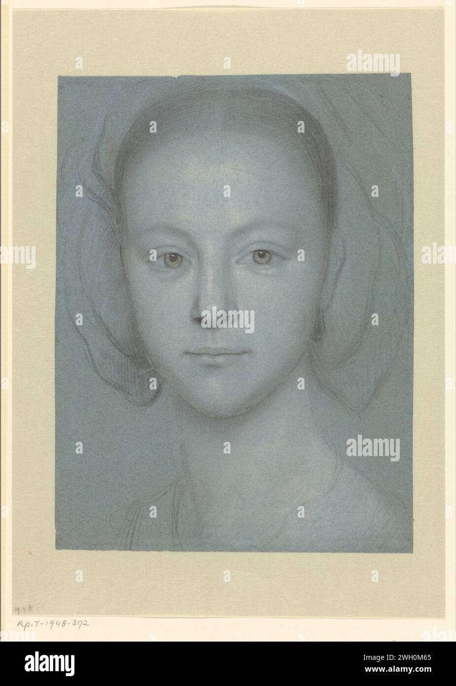 Portrait of a girl, Cornelis Janssens van Ceulen I, 1603 - 1662 drawing ...