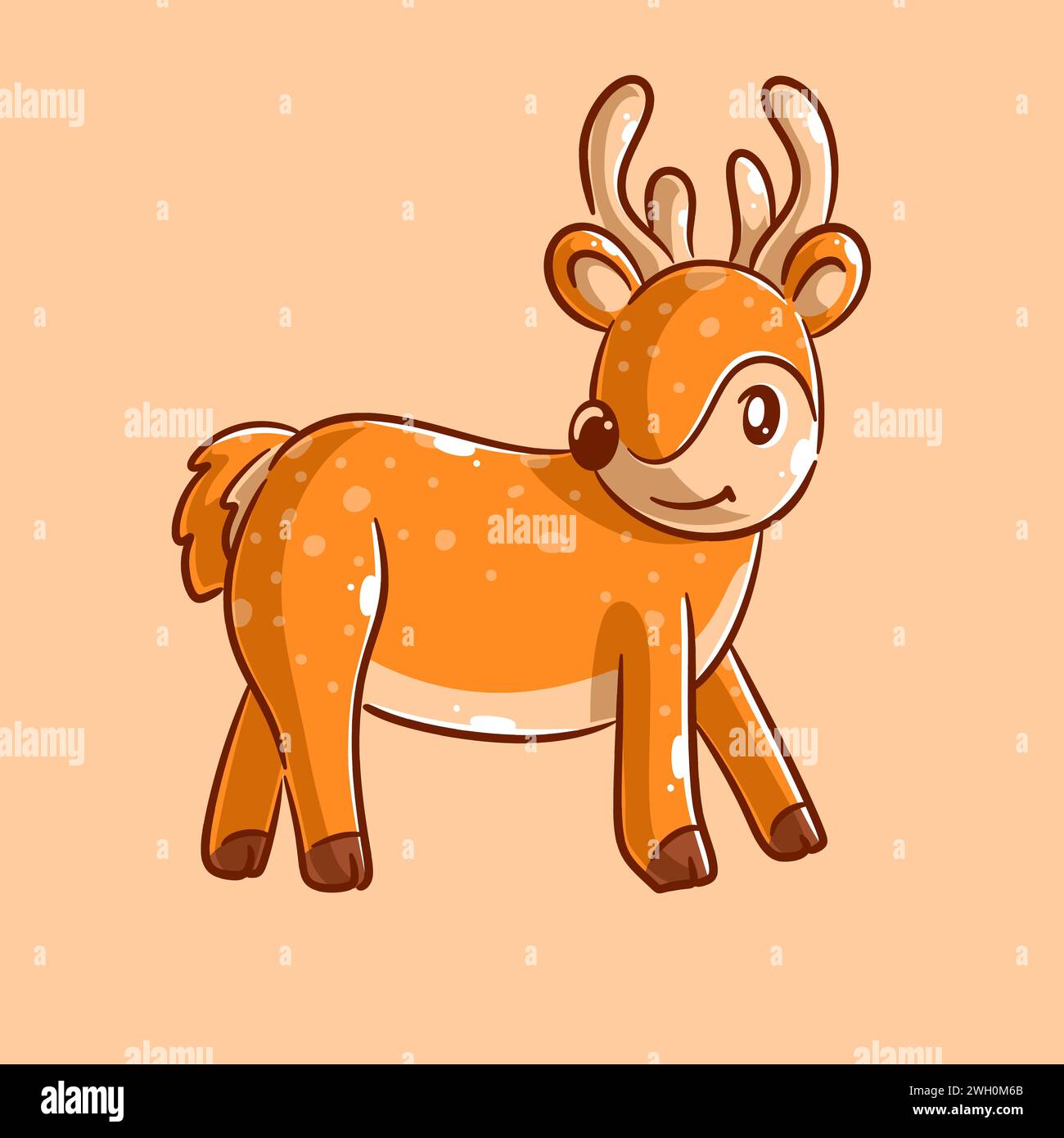 Cute fawn showing happy face - Cute fawn showing happy face Stock ...