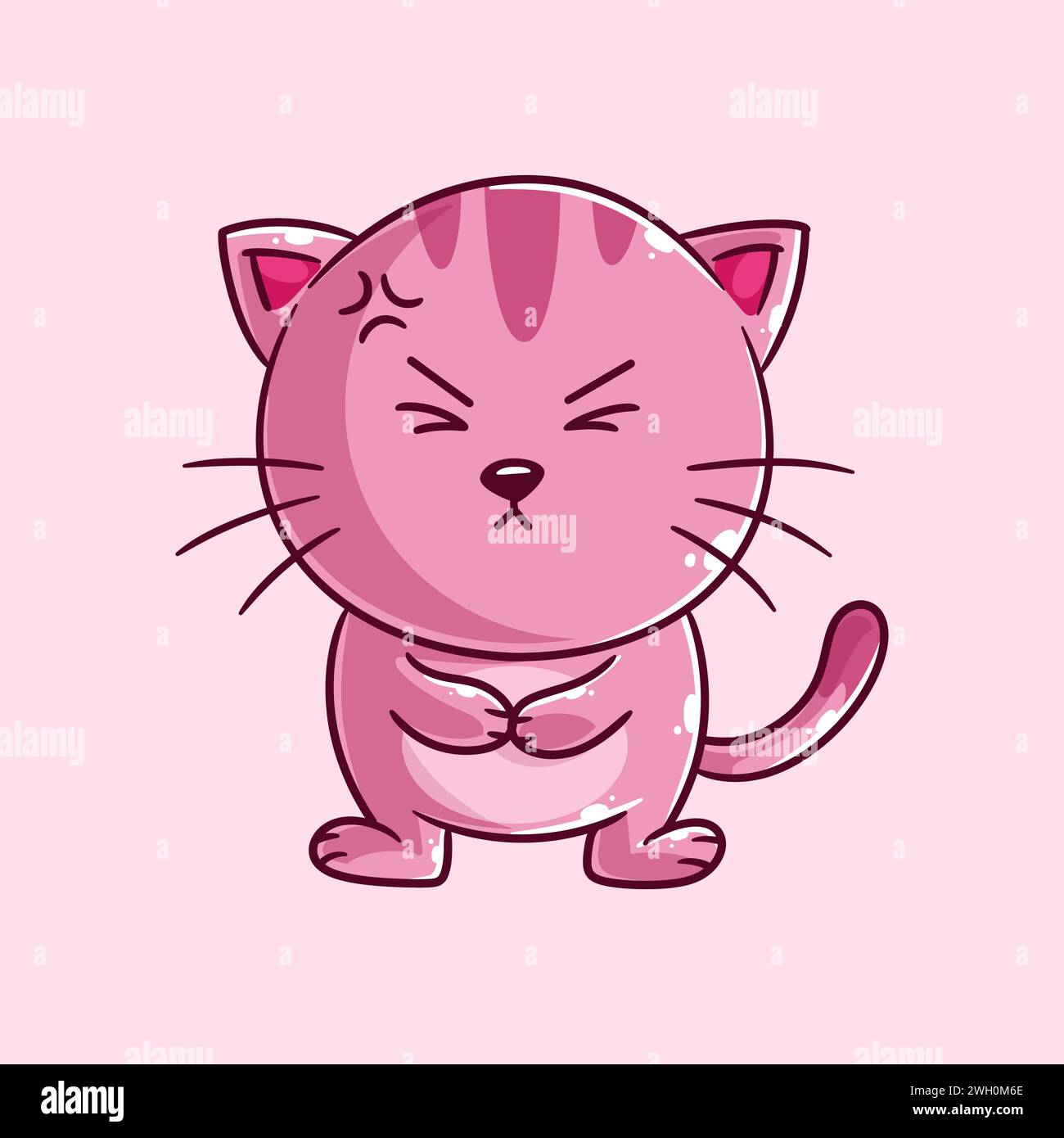 Cute kitten showing angry expression Stock Vector Image & Art - Alamy