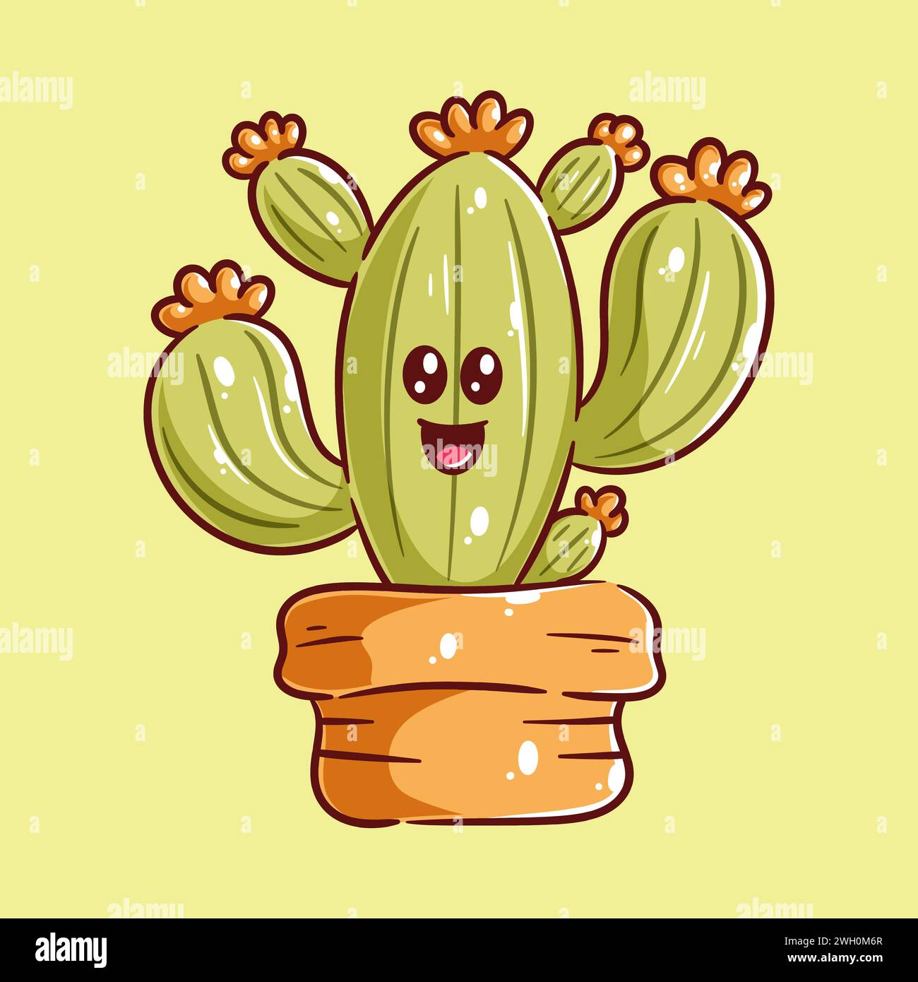 Cute cactus having laughing face expression Stock Vector Image & Art ...