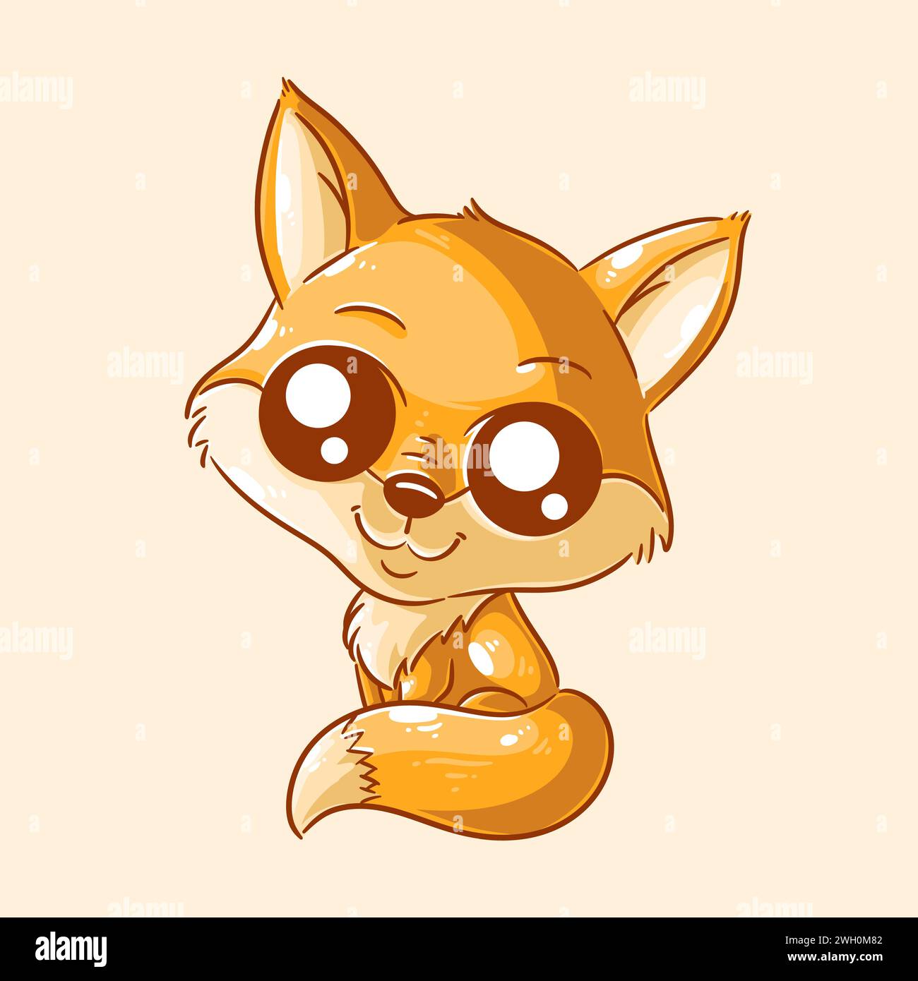 Cute fox is standing cartoon vector Stock Vector Image & Art - Alamy