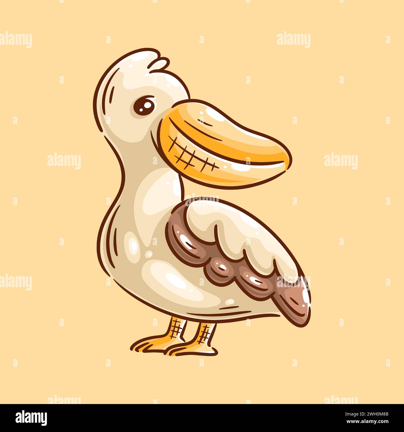 Hand drawn cute pelican design - Hand drawn cute pelican design Stock ...