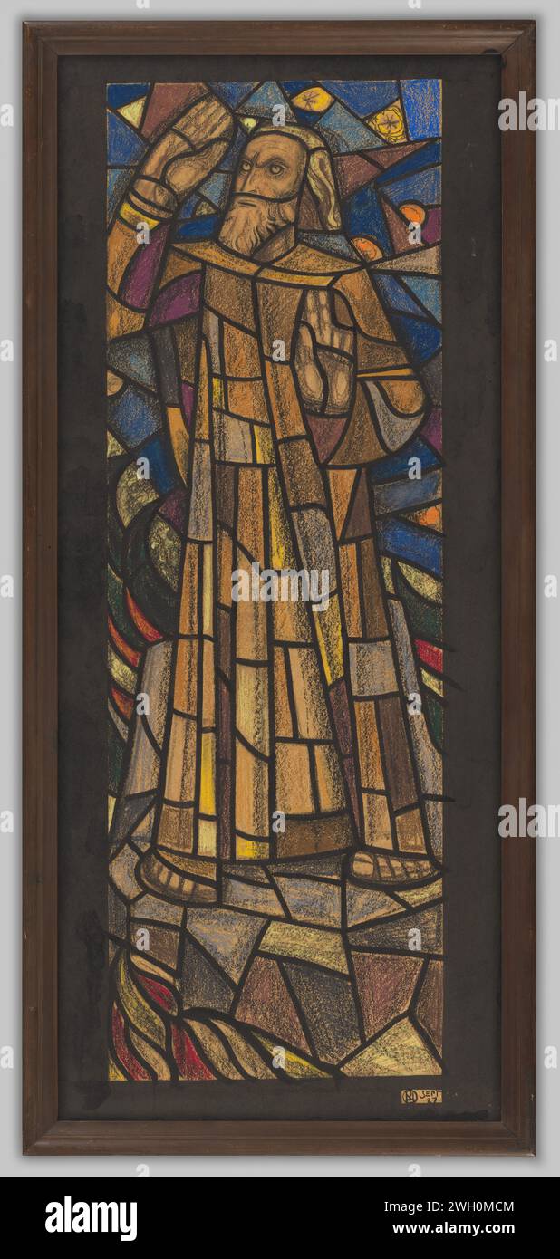 Design for Raam in the Amsterdams Lyceum, 1927 drawing cardboard. chalk ...