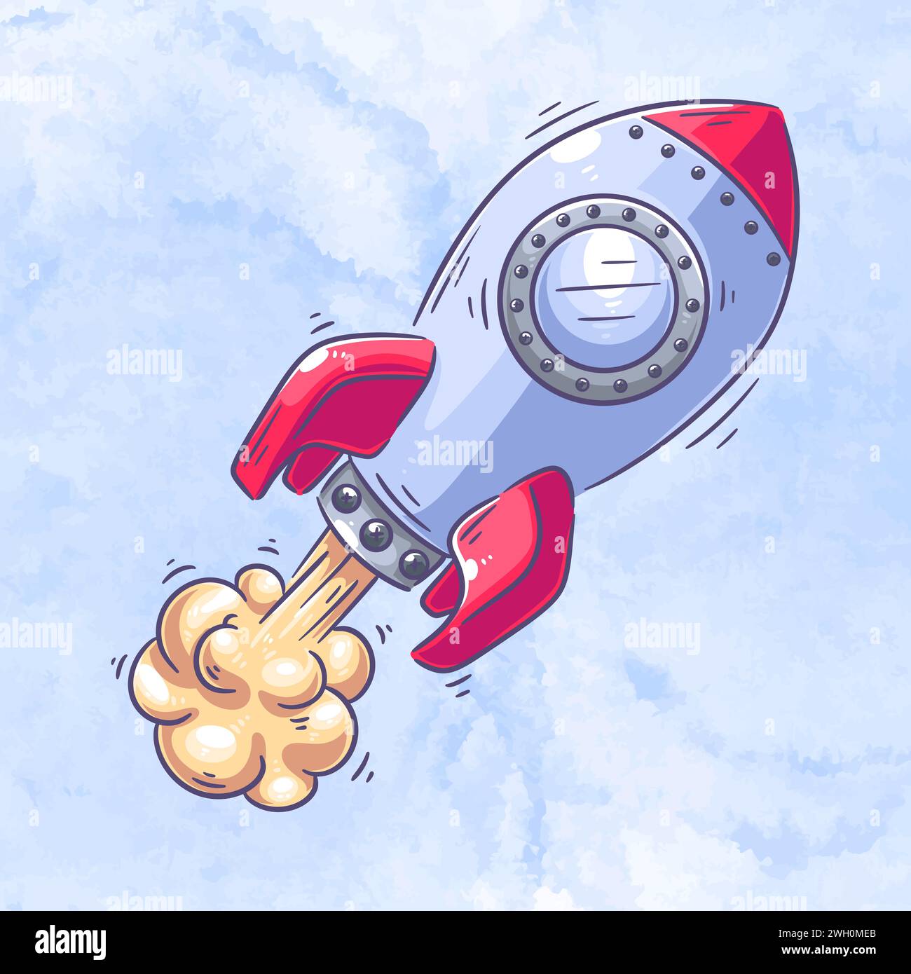 Hand drawn rocket cartoon vector Stock Vector Image & Art - Alamy