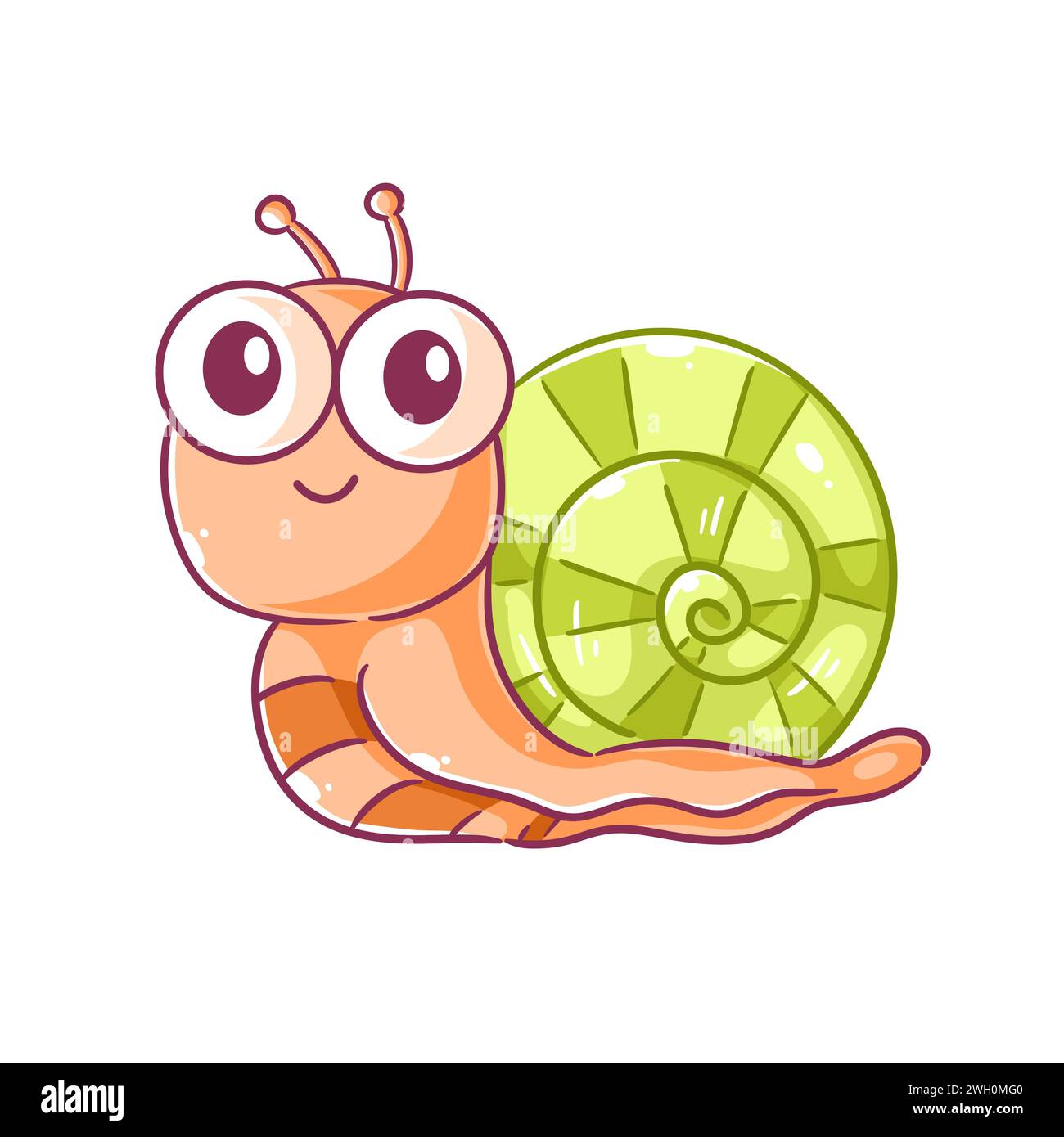 Cute snail is walking and smiling Stock Vector Image & Art - Alamy