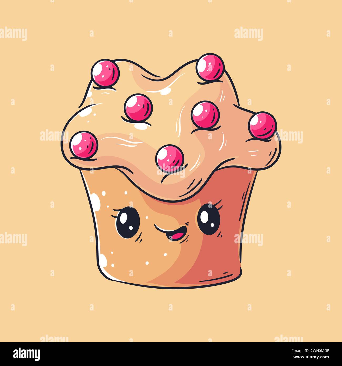 Cute cake smiling cartoon vector Stock Vector Image & Art - Alamy