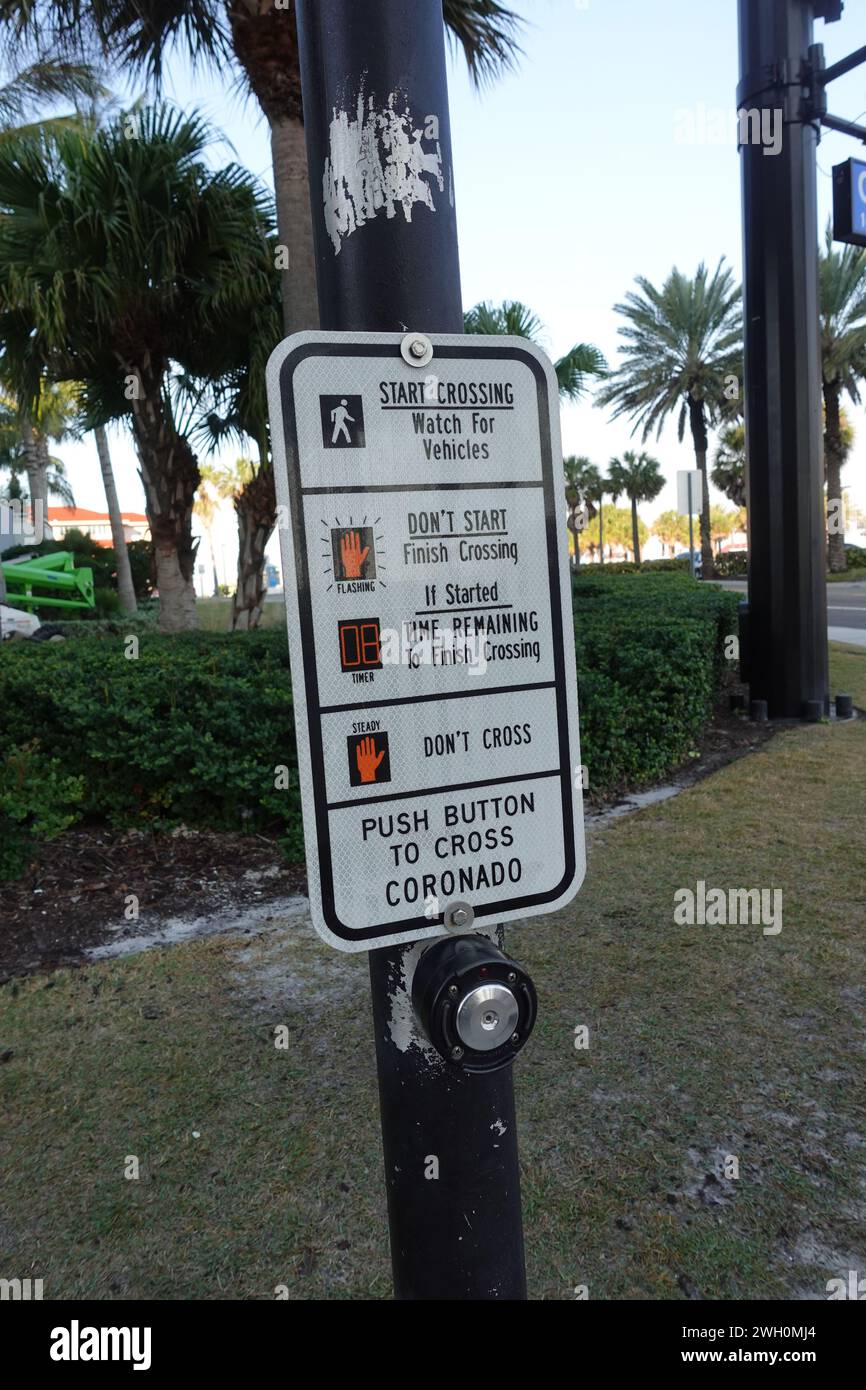 Pedestrians crossing in Clearwater, Florida Stock Photo - Alamy