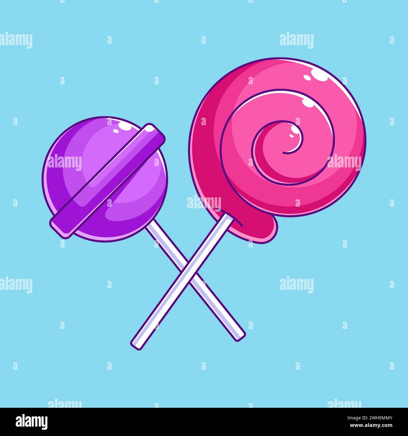 Two lollipops in cartoon style Stock Vector Image & Art - Alamy