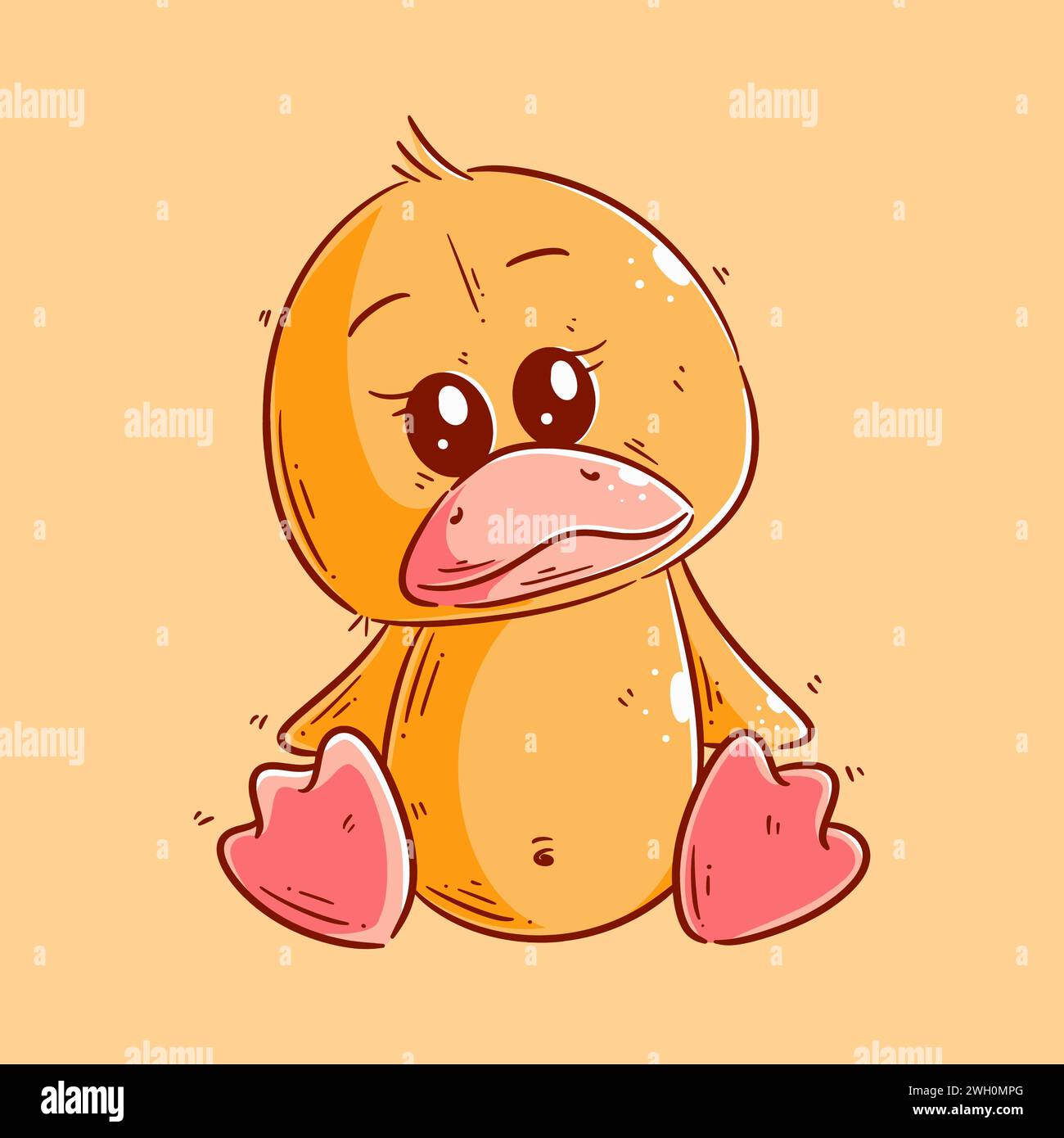 Duck kawaii cartoon smiling hi-res stock photography and images - Alamy