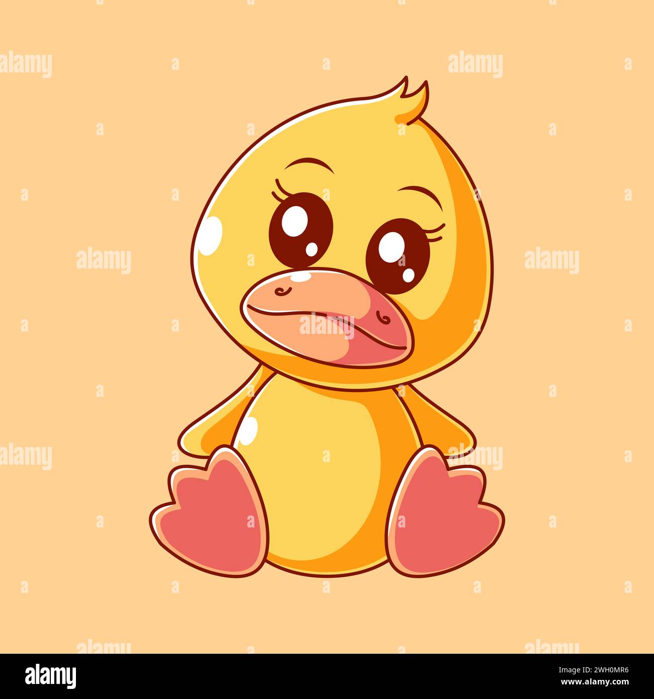 Duck kawaii cartoon smiling hi-res stock photography and images - Alamy