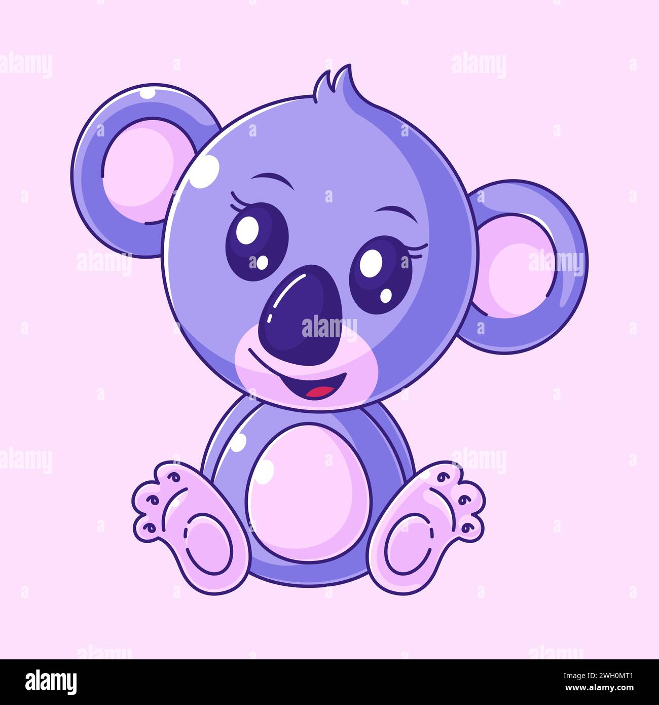 Cute koala sitting in cartoon style Stock Vector Image & Art - Alamy