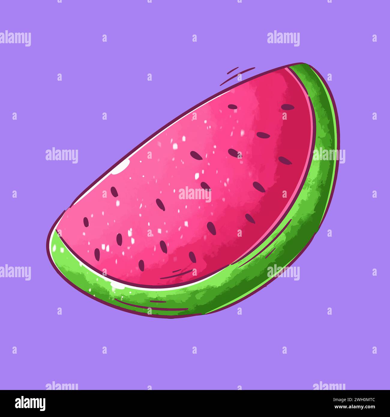 Hand drawn watermelon cartoon vector Stock Vector Image & Art - Alamy