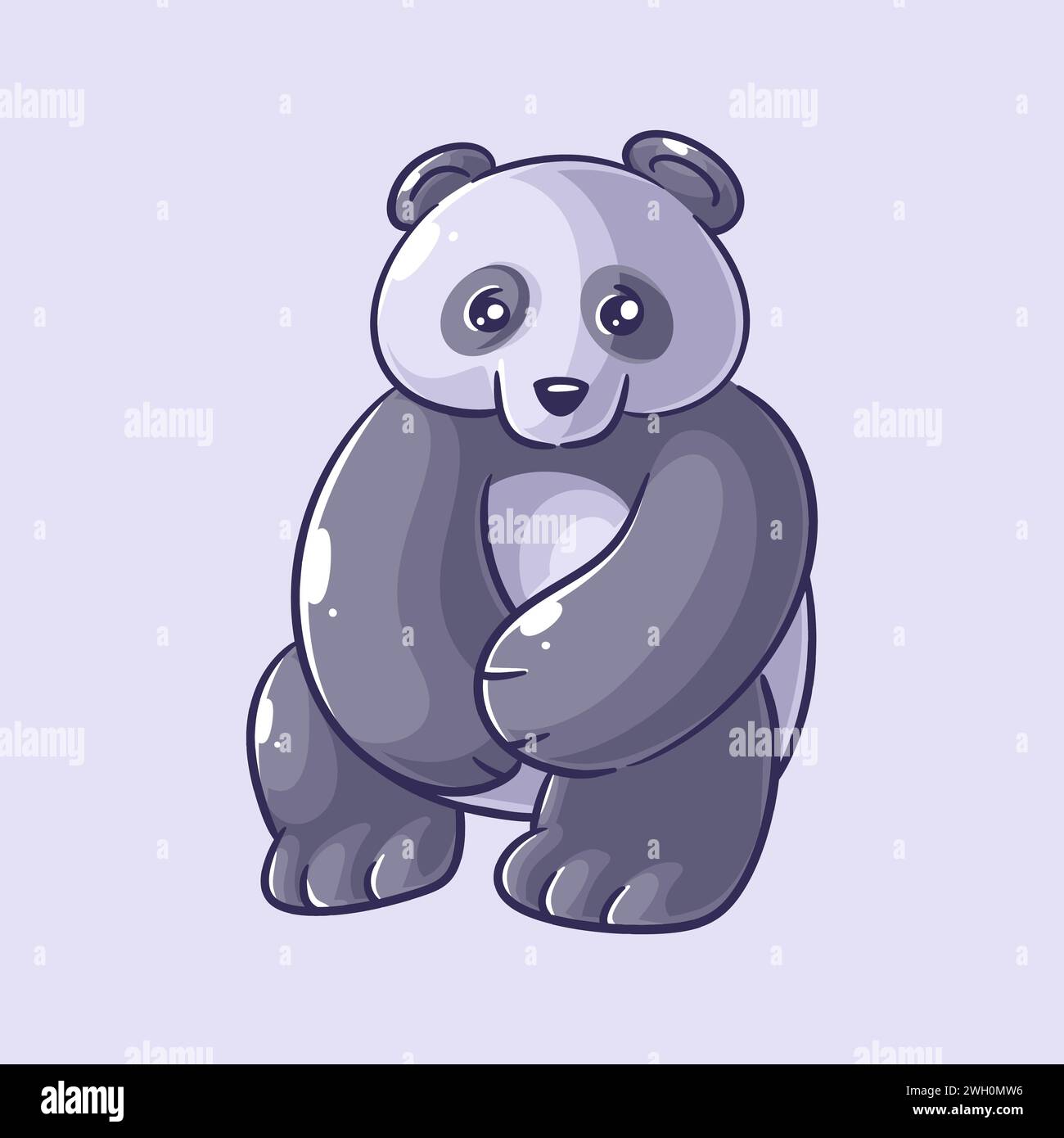 Cute panda is sitting alone - Cute panda is sitting alone Stock Vector ...
