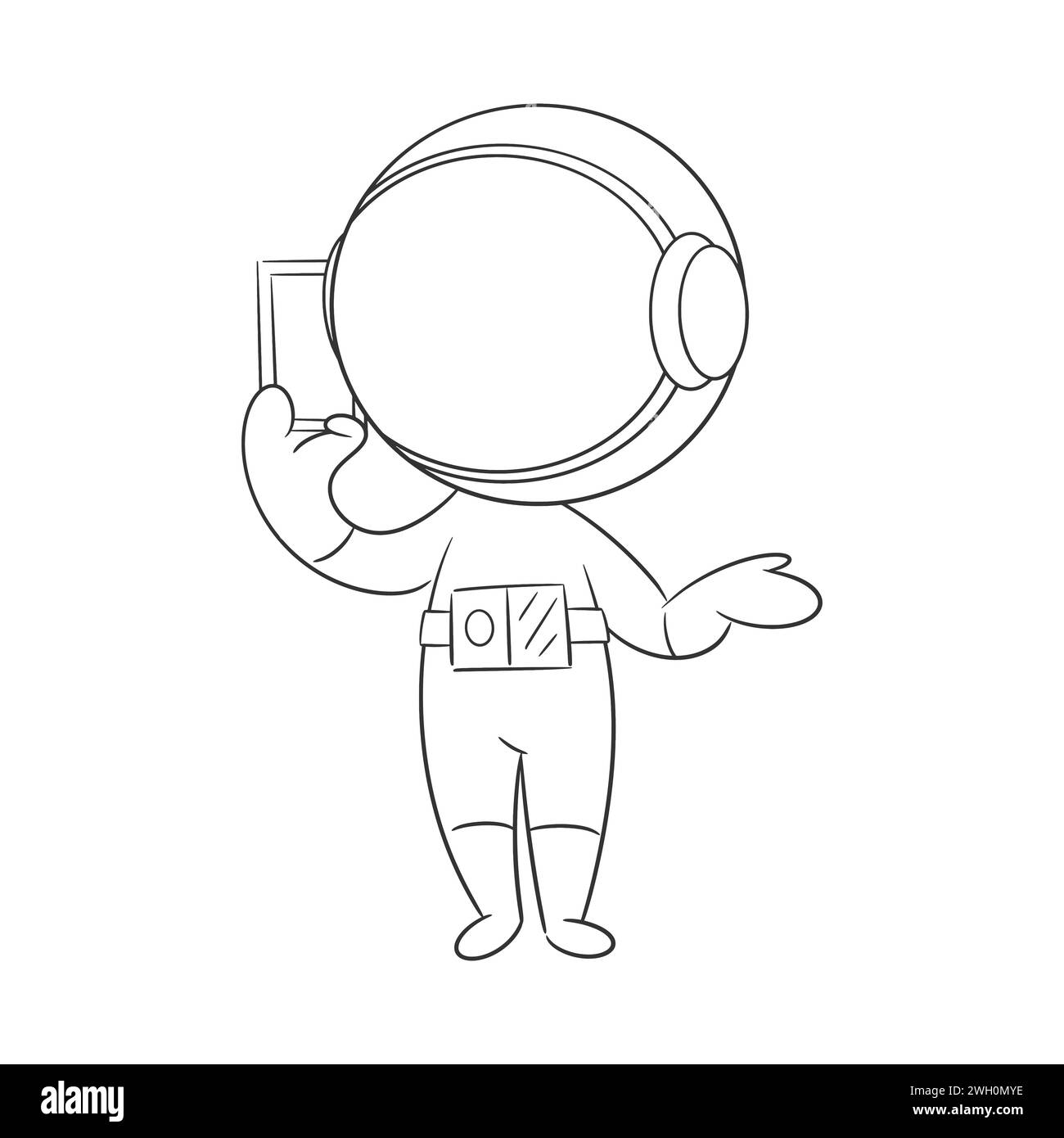 Astronaut makes a phone call for coloring Stock Vector Image & Art - Alamy