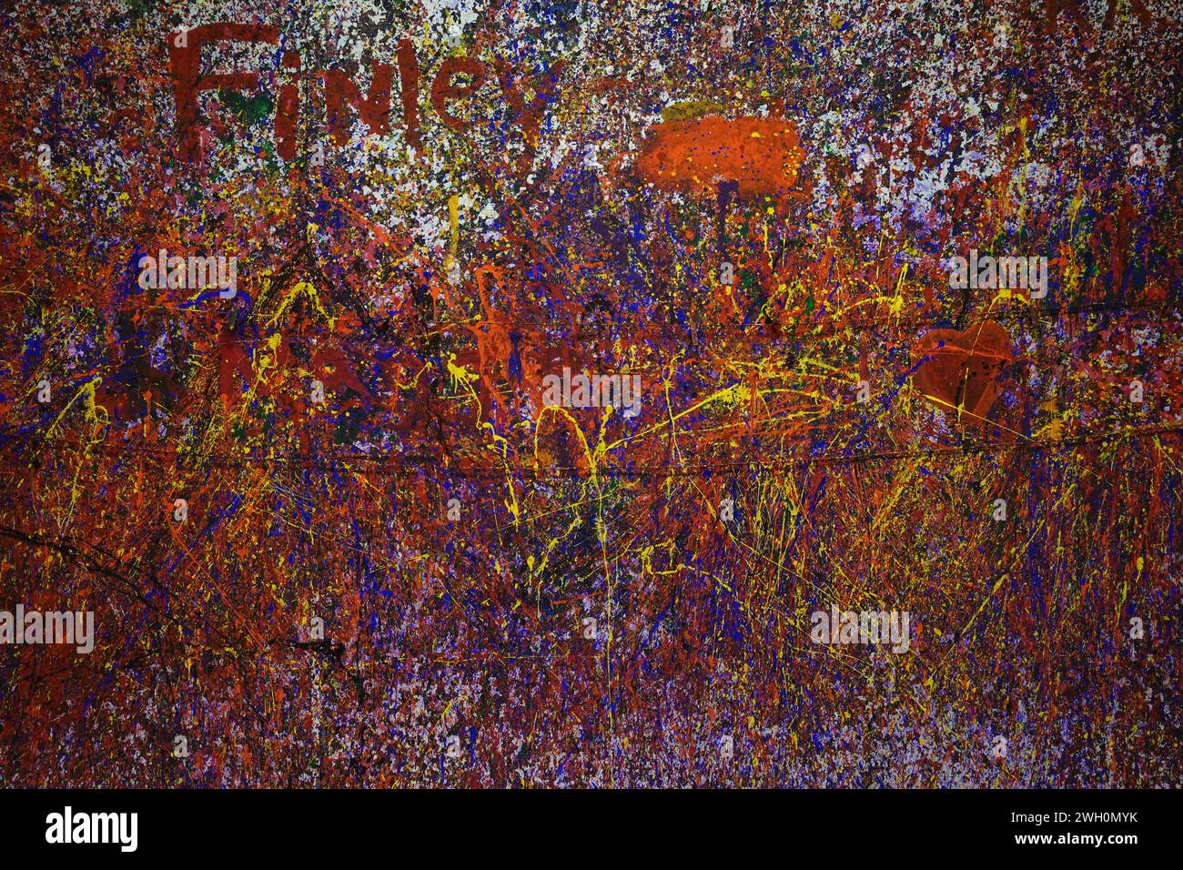 wall of random splash paint Stock Photo - Alamy