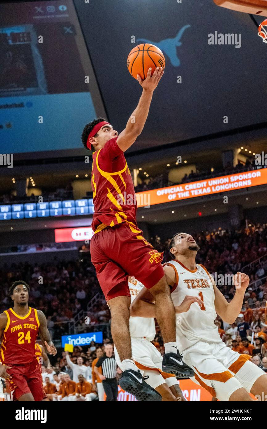 Texas, USA. 6th Feb, 2024. Tamin Lipsey #3 of the Iowa State Cyclones ...