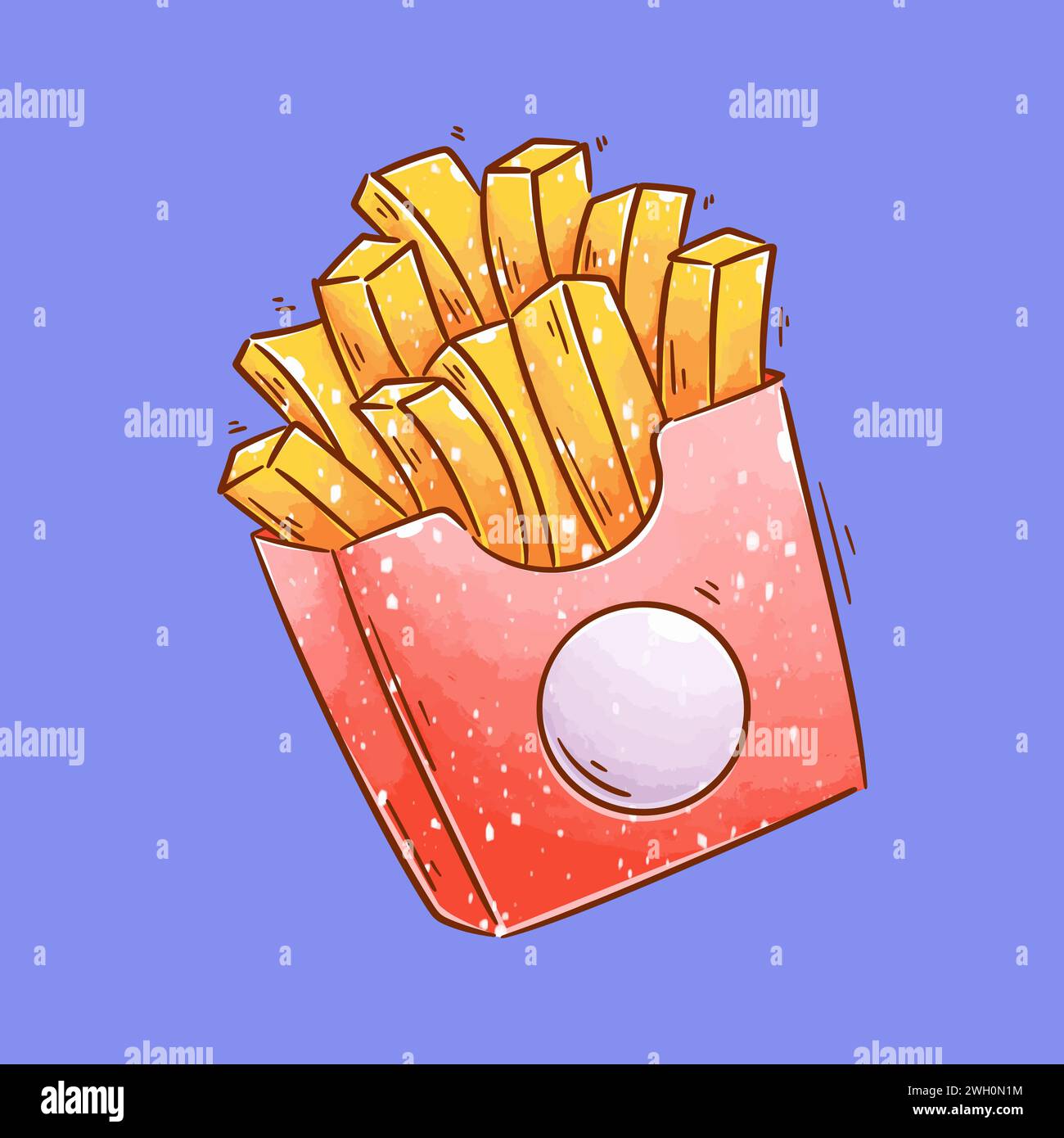 Hand drawn french fries cartoon vector Stock Vector Image & Art - Alamy
