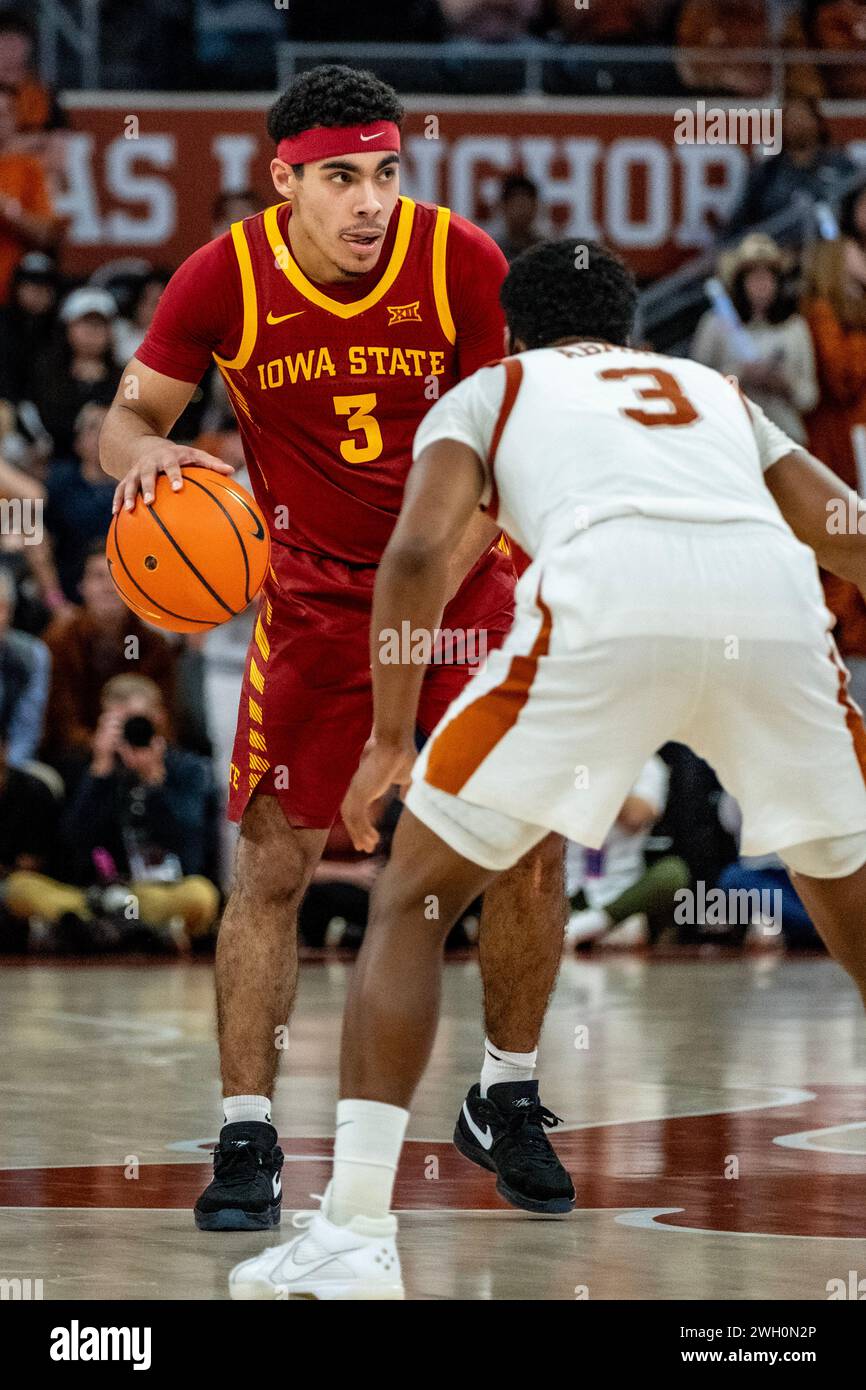 Texas, USA. 6th Feb, 2024. Tamin Lipsey #3 of the Iowa State Cyclones ...