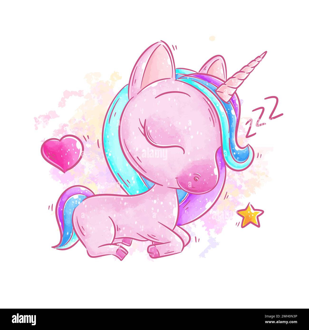 Sleeping unicorn Cut Out Stock Images & Pictures - Alamy