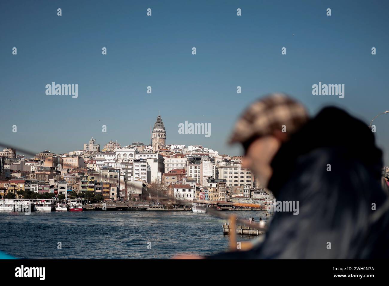 Istanbul, Turkey. 06th Feb, 2024. The historical Galata Tower is ...