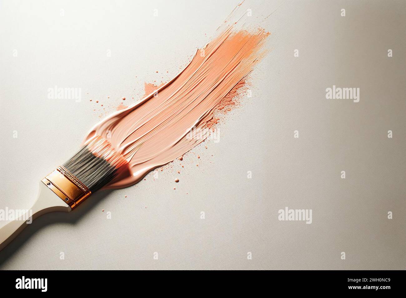 A pink paint brush stroke on canvas Stock Photo - Alamy