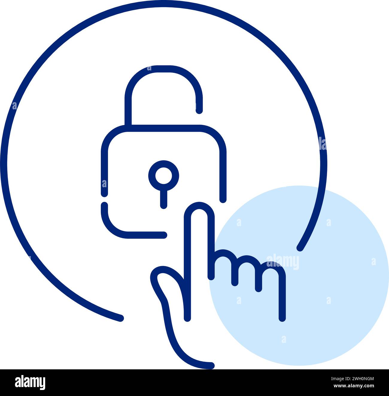 Futuristic biometric access account. Pixel perfect, editable stroke icon Stock Vector Image ...