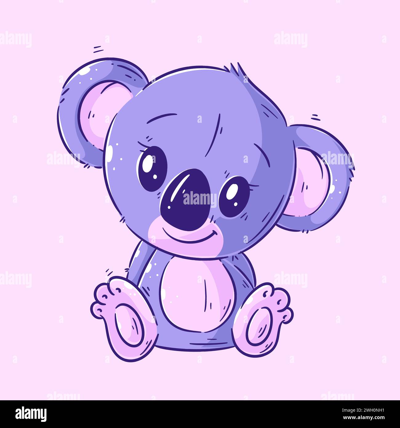 Cute koala sitting in cartoon style vector Stock Vector Image & Art - Alamy