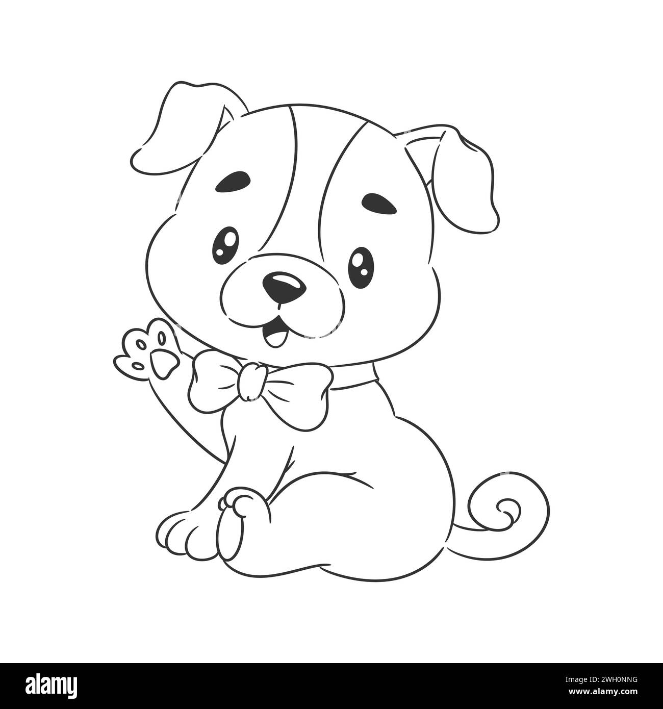 Puppy cartoon hand drawn style for coloring Stock Vector Image & Art ...