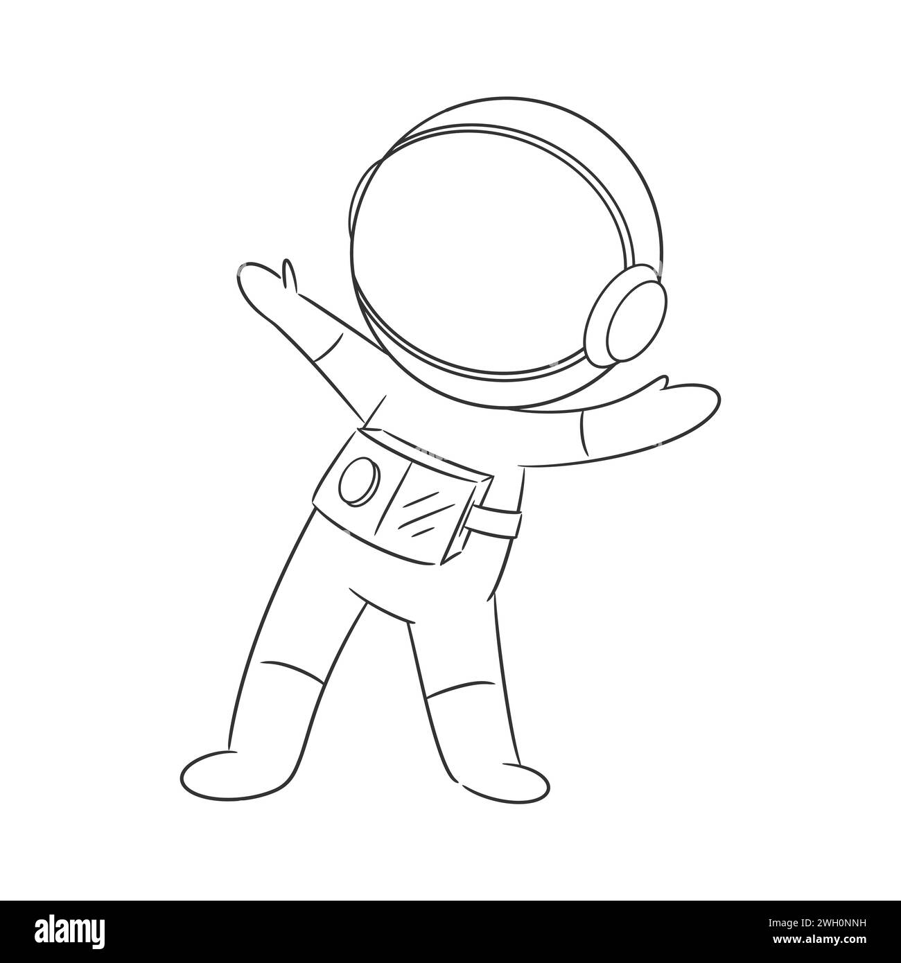 The astronaut is feeling happy inside for coloring Stock Vector Image ...