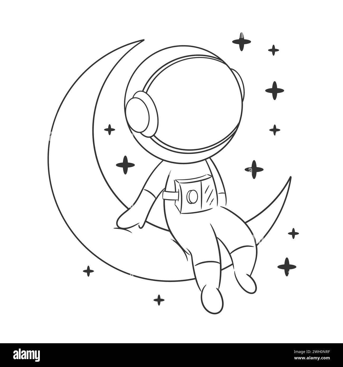 Rocket flying on moon Stock Vector Images - Alamy