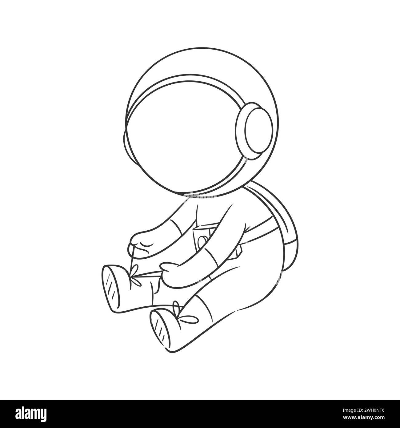 Astronaut moon sitting Stock Vector Images - Alamy
