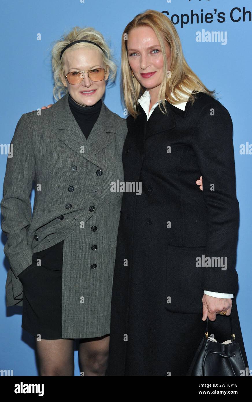 New York, USA. 06th Feb, 2024. L-R: Nancy Jarecki and Uma Thurman ...