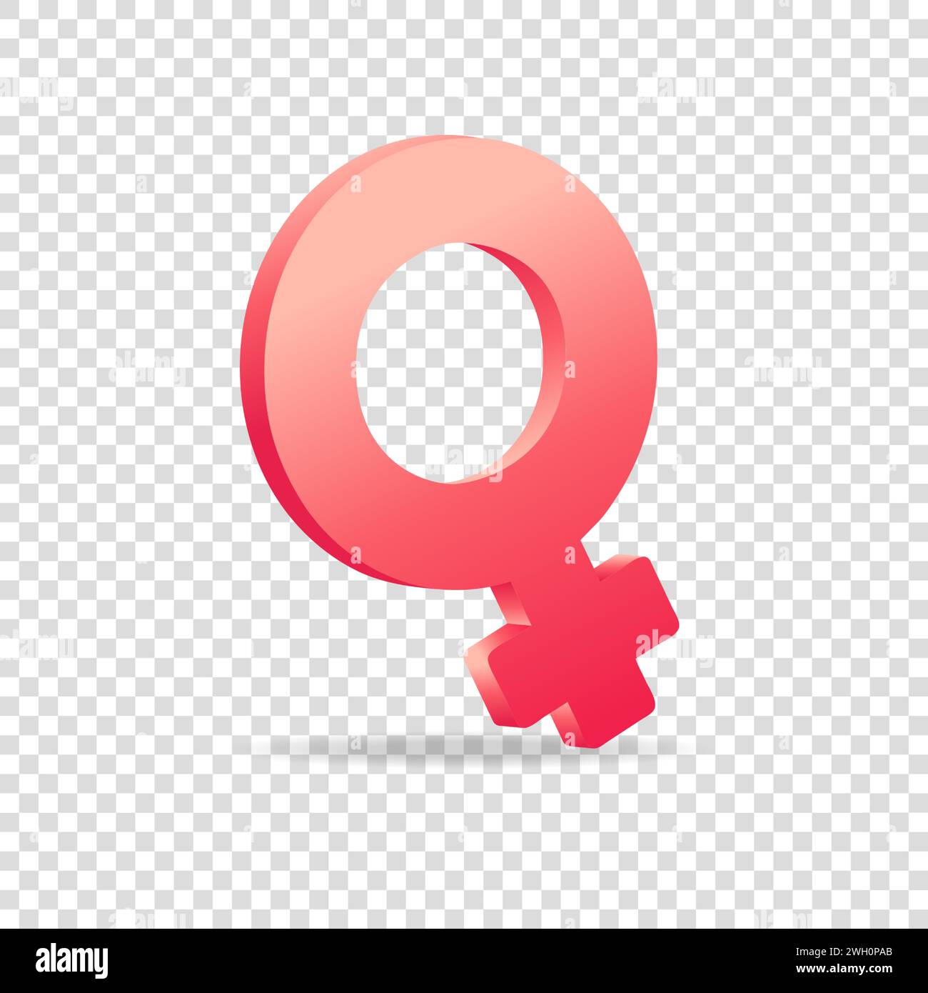 Female 3d gender symbol on transparent background. Realistic women icon ...
