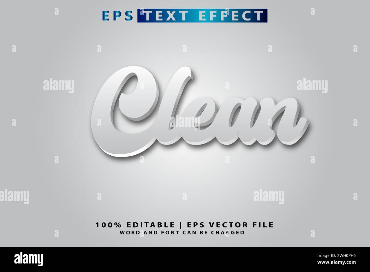 editable clean text effect text effect in three dimensions Stock Vector ...