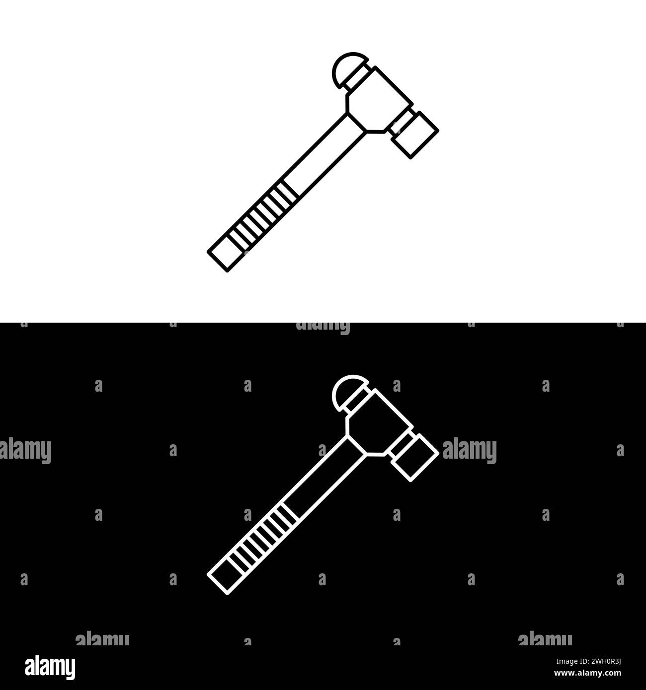 Hammer line icon, outline vector sign, linear pictogram isolated on ...