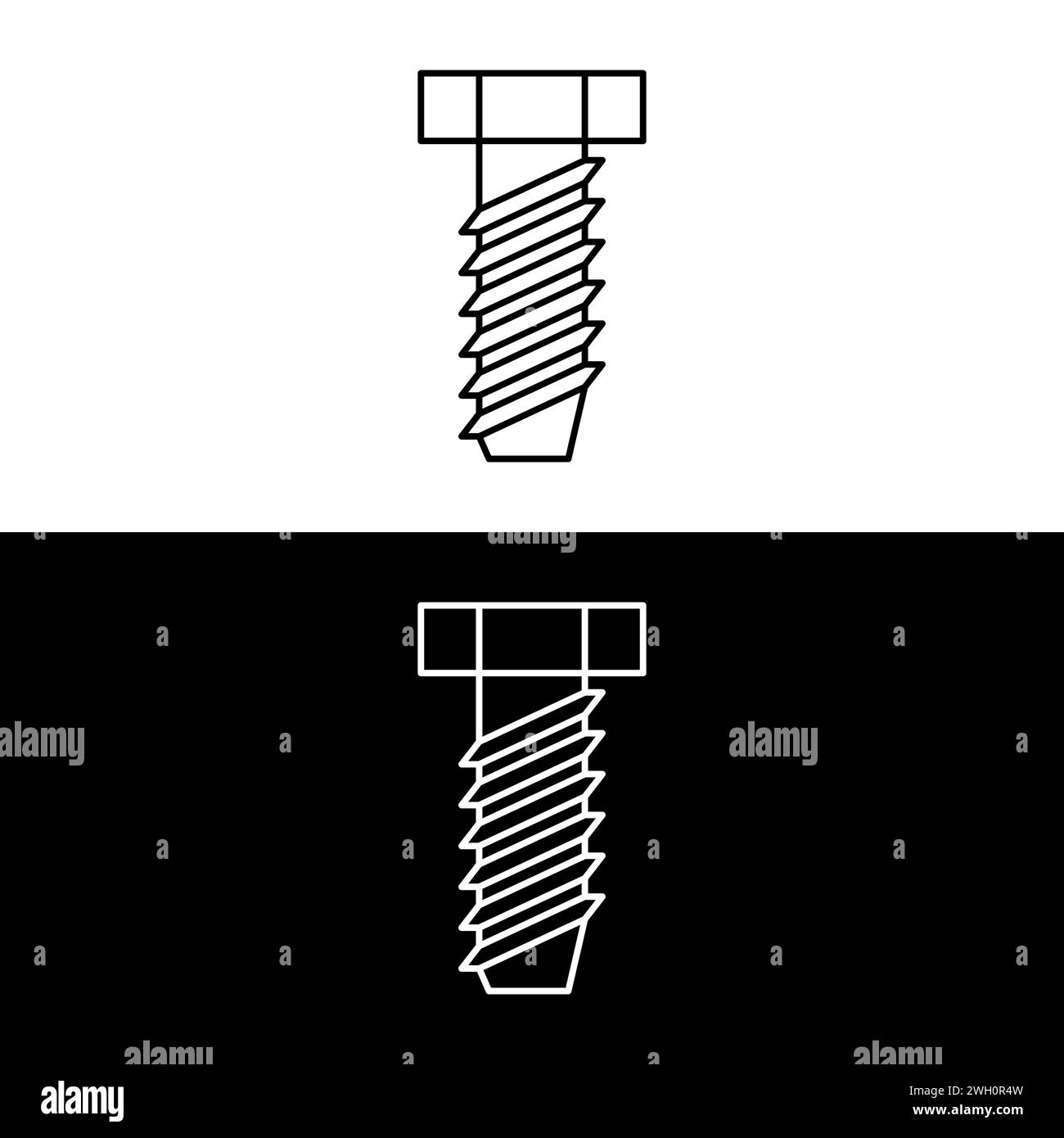 Simple bolt flat black Black and White Stock Photos & Images - Alamy