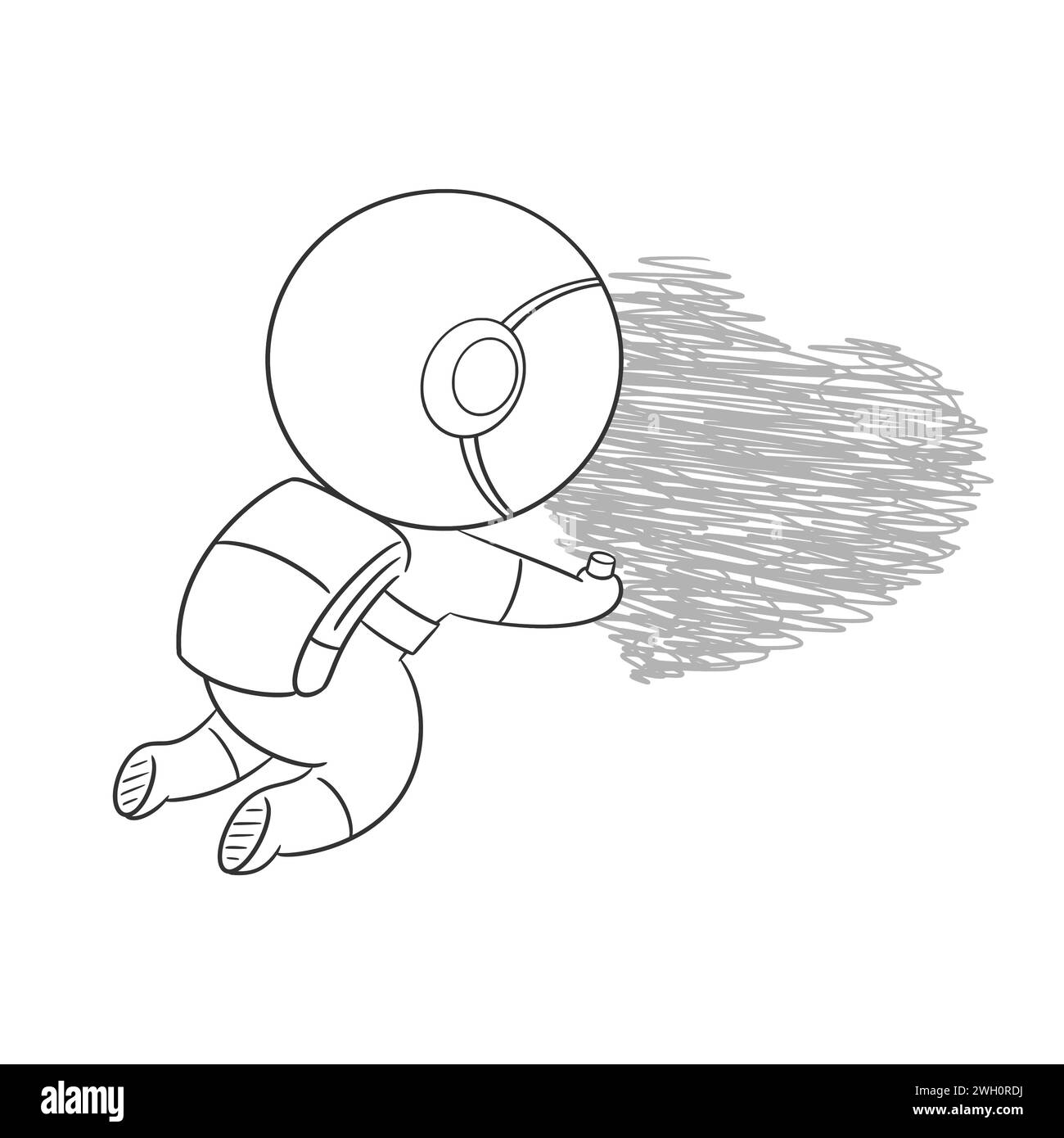 Astronaut doodle spaceman drawing Cut Out Stock Images & Pictures - Alamy