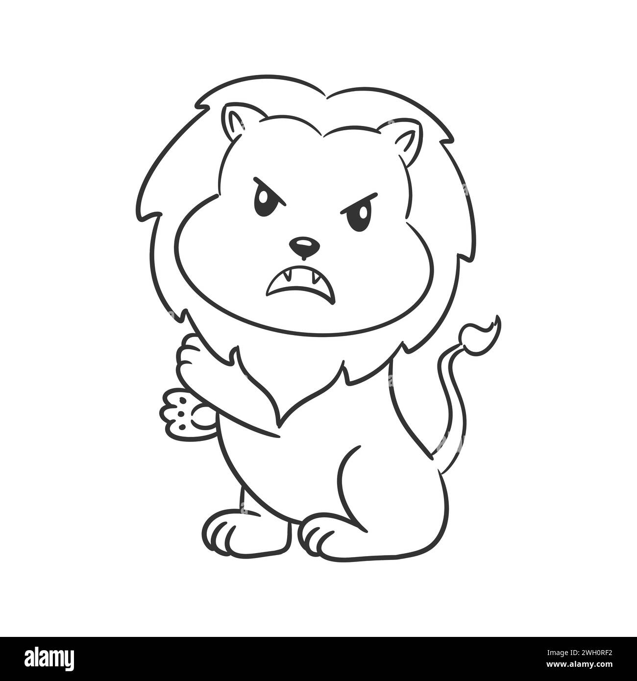 Cute lion feel the anger for coloring Stock Vector Image & Art - Alamy