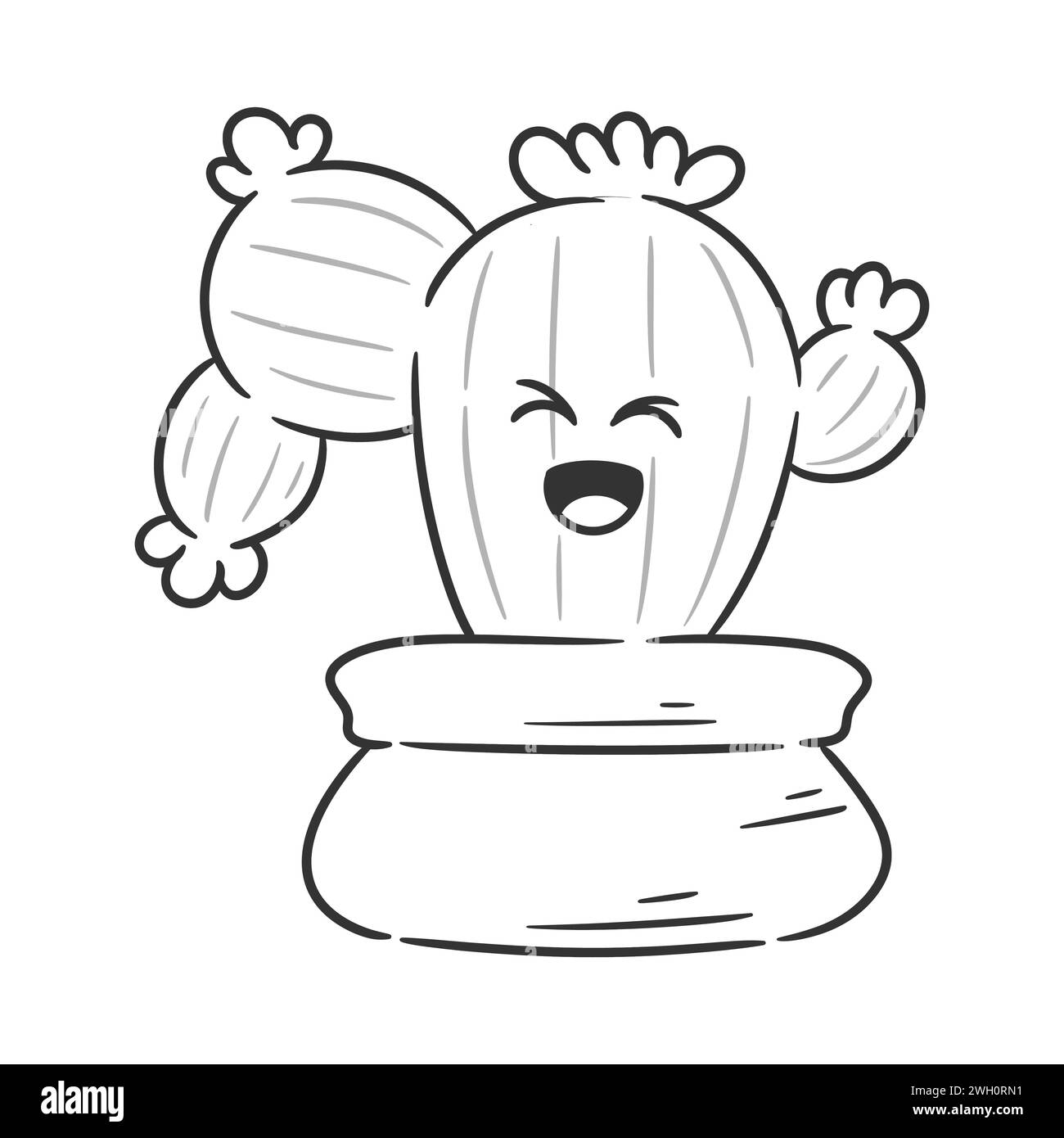 Fresh happy laughing green cartoon Black and White Stock Photos ...